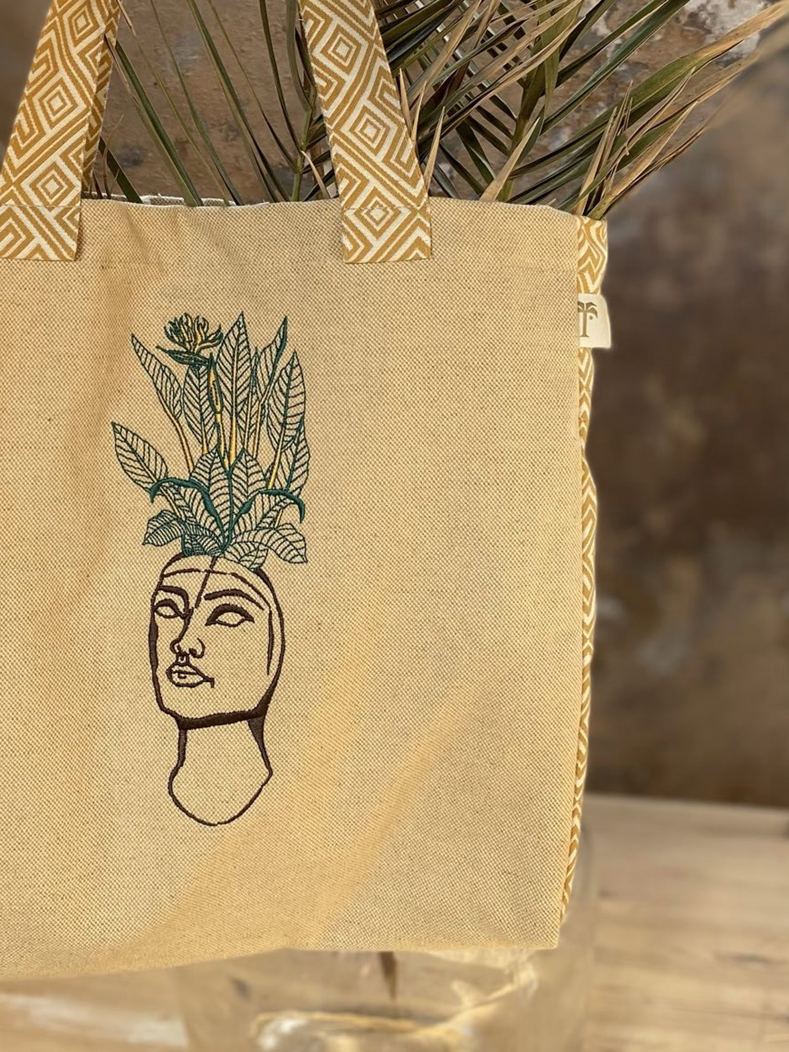 NEFERTITI Embroidery Art Bag Borgia fabric - Tropia Art